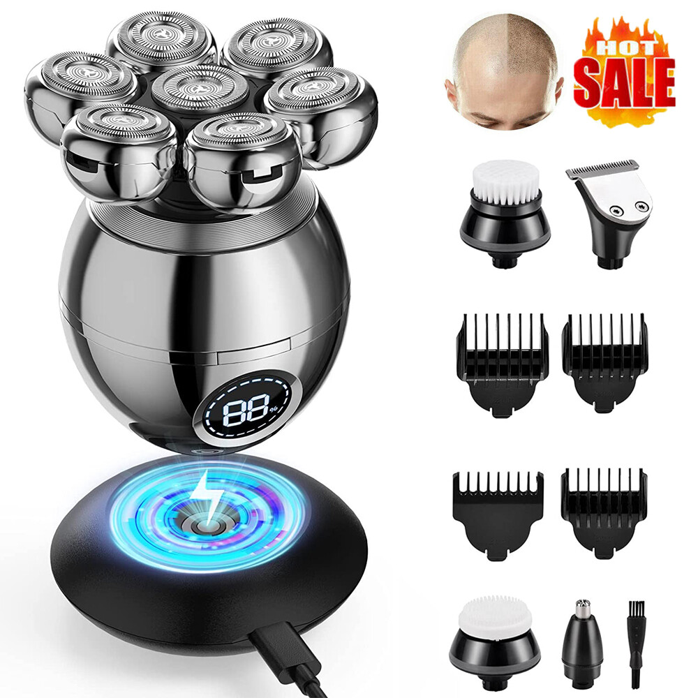 7D Electric Shaver 7 Head Razor Bald Beard Hair Skull Trimmer Beard ...