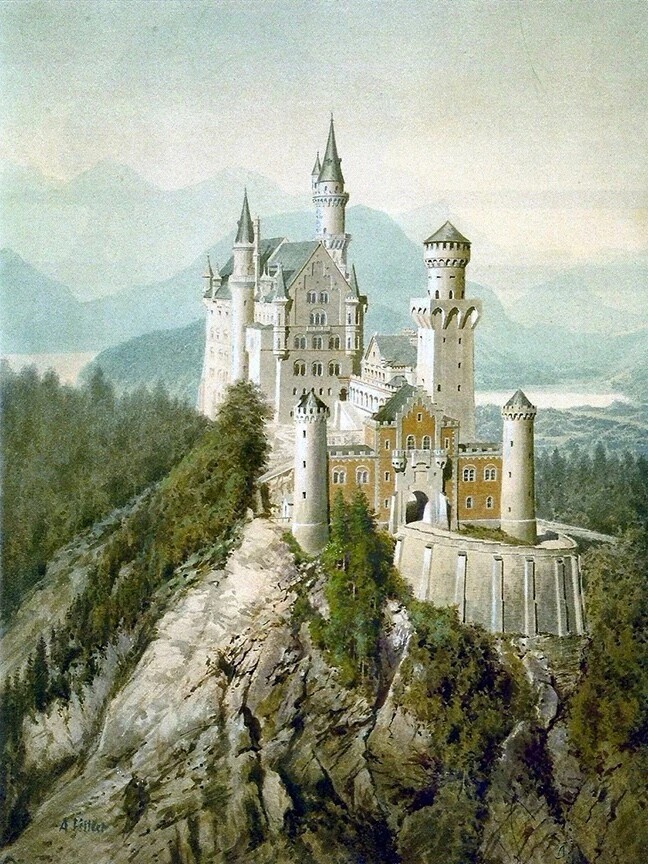 Adolf Hitler Neuschwanstein 1914 vintage art print free shipping | eBay