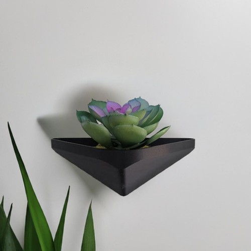 Triangular Floating Wall Planter | Minimalist Geometric Hanging Pot ...