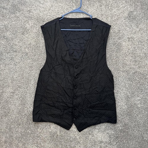Perry Ellis Vest Mens XL Black Button Up Formal Dress Waistcoat ...