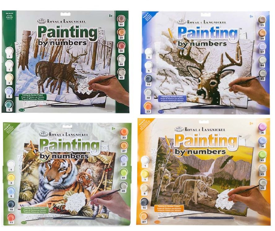 A3 Painting By Numbers Large Artist Craft Kits with Brush & Paint Set ...