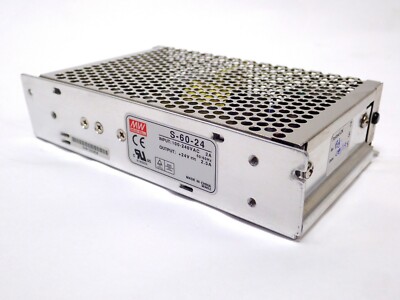 MEAN WELL S-60-24 AC-DC POWER SUPPLY IN 100-240 VAC 2A OUT 24VDC 2.5A ...