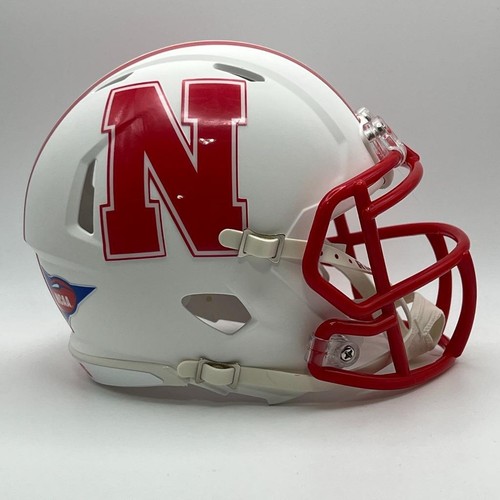 Nebraska Cornhuskers CUSTOM Matte White - "N" Logo Mini Football Helmet ...