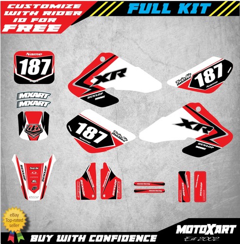 Full Custom Graphics Kit SCREECH STYLE Honda XR 50 stickers decals ...