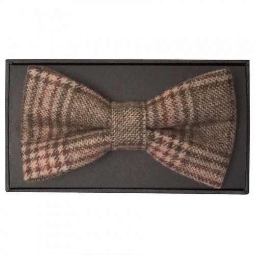 Handmade Light Brown Check Mens Tweed Bow Tie Tweed Dickie Bow | eBay UK