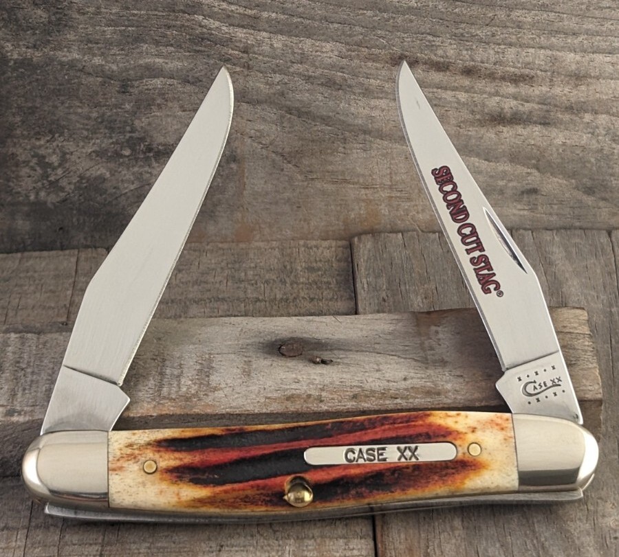 2010 Case XX Beautiful Genuine FAT Second Cut Red Stag 4" Muskrat Knife ...