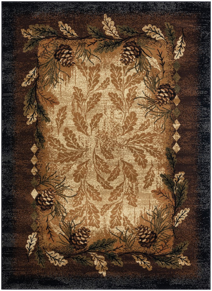 Lodge Cabin Rustic Forest Pinecone Area Rug **FREE SHIPPING** | eBay