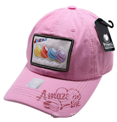 Pit Bull Amaze In Life Washed Cotton Hat Cap Macaroons Patch - Light ...