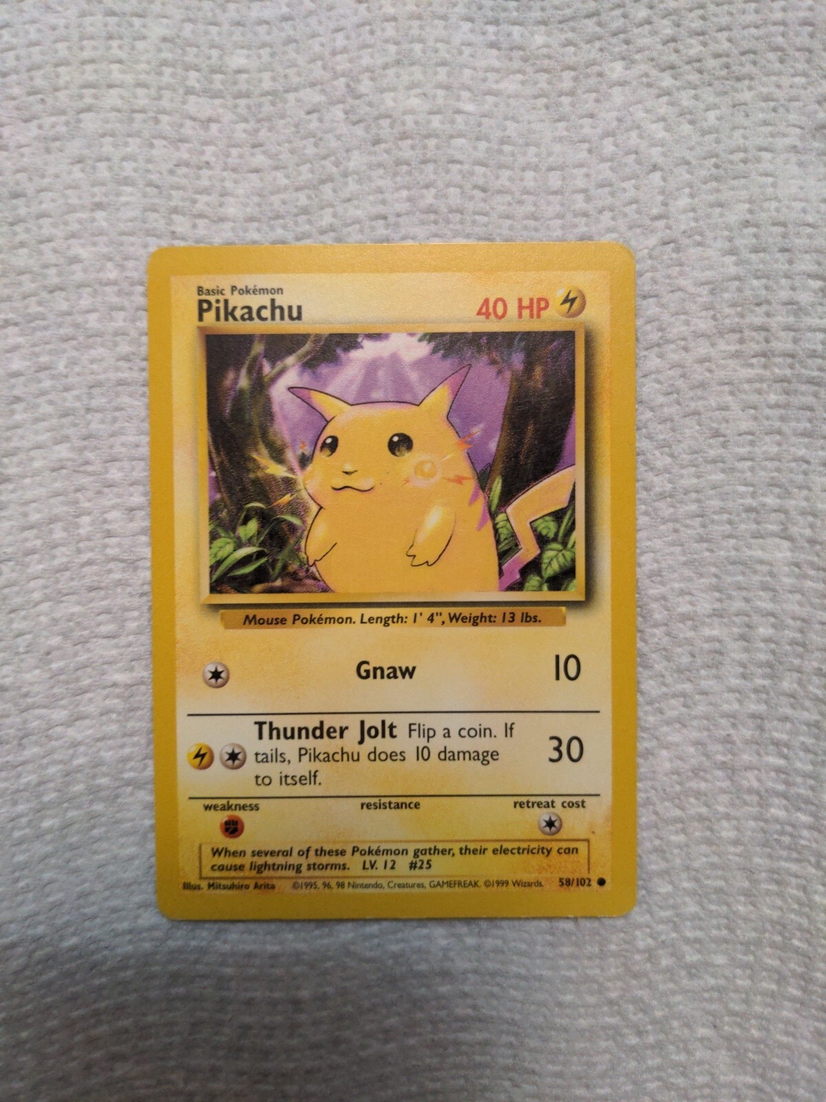 Pokemon TGC Pikachu 58/102 Base Set Card 1999 original | eBay