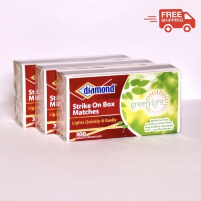 DIAMOND STRIKE ON BOX LARGE WOODEN KITCHEN MATCHES GREENLIGHT 3 PACK ...