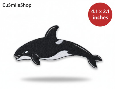 Small Orca Killer Whale Embroidered Patch Ocean Marine Life Theme Multi ...