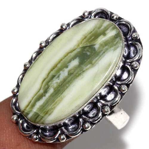 925 Silver Plated Larsonite Ethnic Ring Handmade Jewelry Size US 11.5 ...