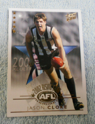 2003 XL ULTRA AFL CARD - 2002 RISING STAR RSN6 JASON CLOKE, COLLINGWOOD ...
