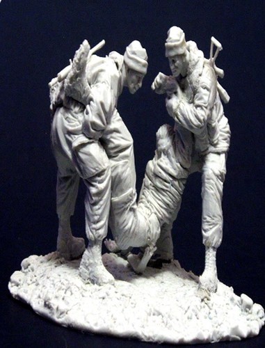 1/24 Resin Figure Model Kit Russians Soldiers Carry Wounded Modern War ...