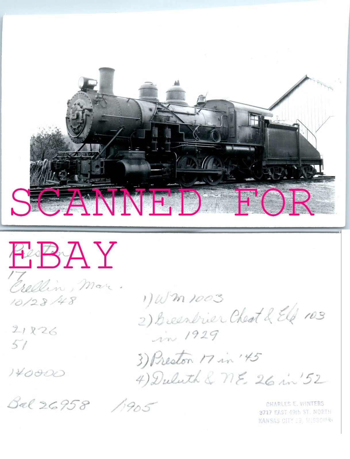 Oct 48 Preston #17 Crellin Maryland VINTAGE PHOTO -Railroad | eBay