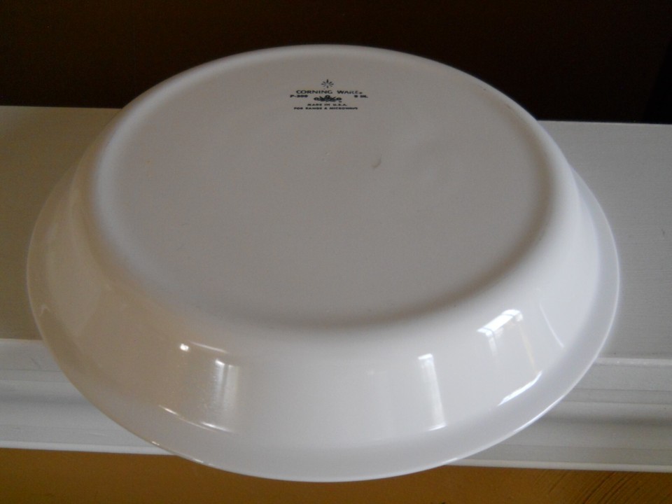 1960'S Corning Ware Cornflower Pattern 9" Pie Plate Dish # P-309 BLACK ...
