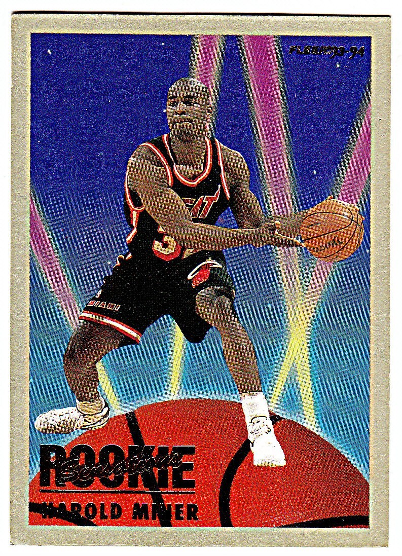 1993-94 FLEER ROOKIE SENSATIONS #16 HAROLD MINER Miami Heat Basketball ...