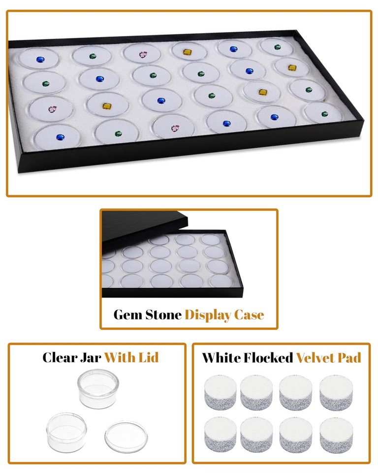 Novel Box Jewelry Gemstone Cardboard Display Case and Lid with Gem Jar ...