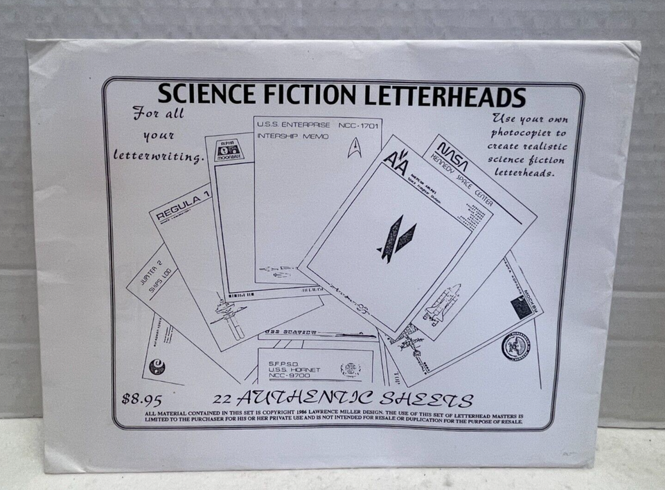22 Authentic SCIENCE FICTION LETTERHEADS Original Envelope Miller ...
