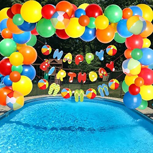 Pool Party Balloon Decorations
