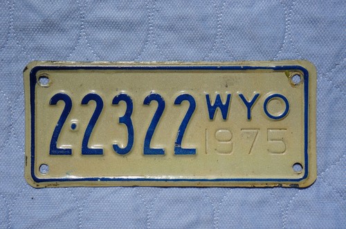 1975 Wyoming Motorcycle License Plate # 22322 | eBay