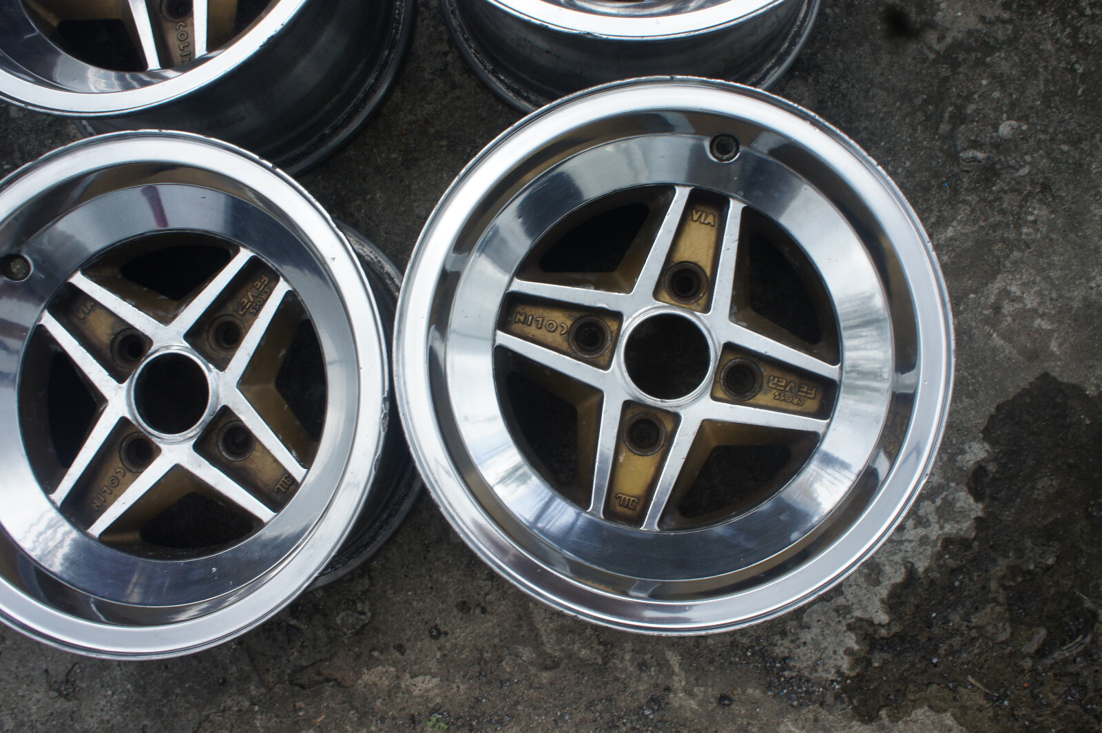 JDM 13" Enkei Cross Colin Fever wheels 114.3x4 for Datsun ta22 ae86 ...