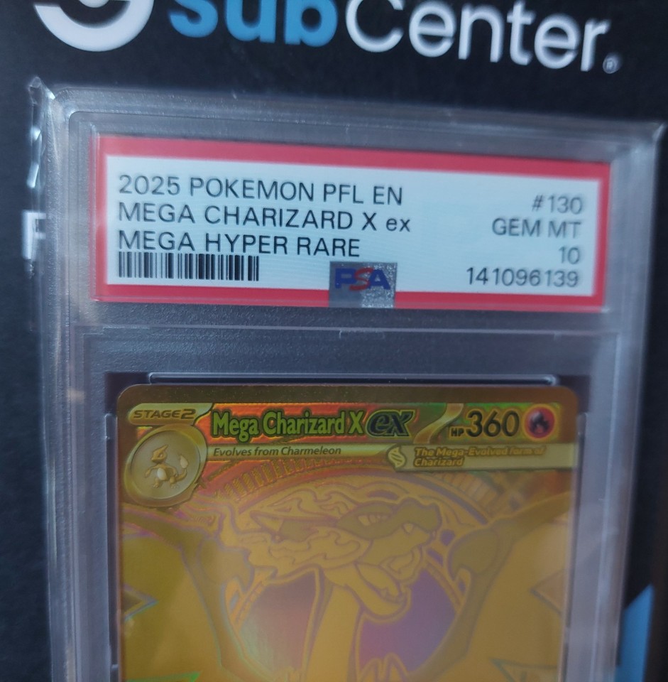 Mega Charizard X ex Gold Phantasmal Flames 130/94 Mega Hyper Rare Card ...