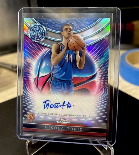 NIKOLA TOPIĆ AUTO 🔥2024-25 Topps Chrome Basketball Certified Rookie OKC ...