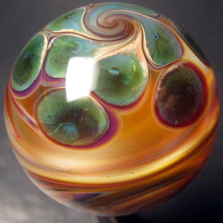 Boomwire Glass Marble - 1" handmade contemporary art lampwork decor ...