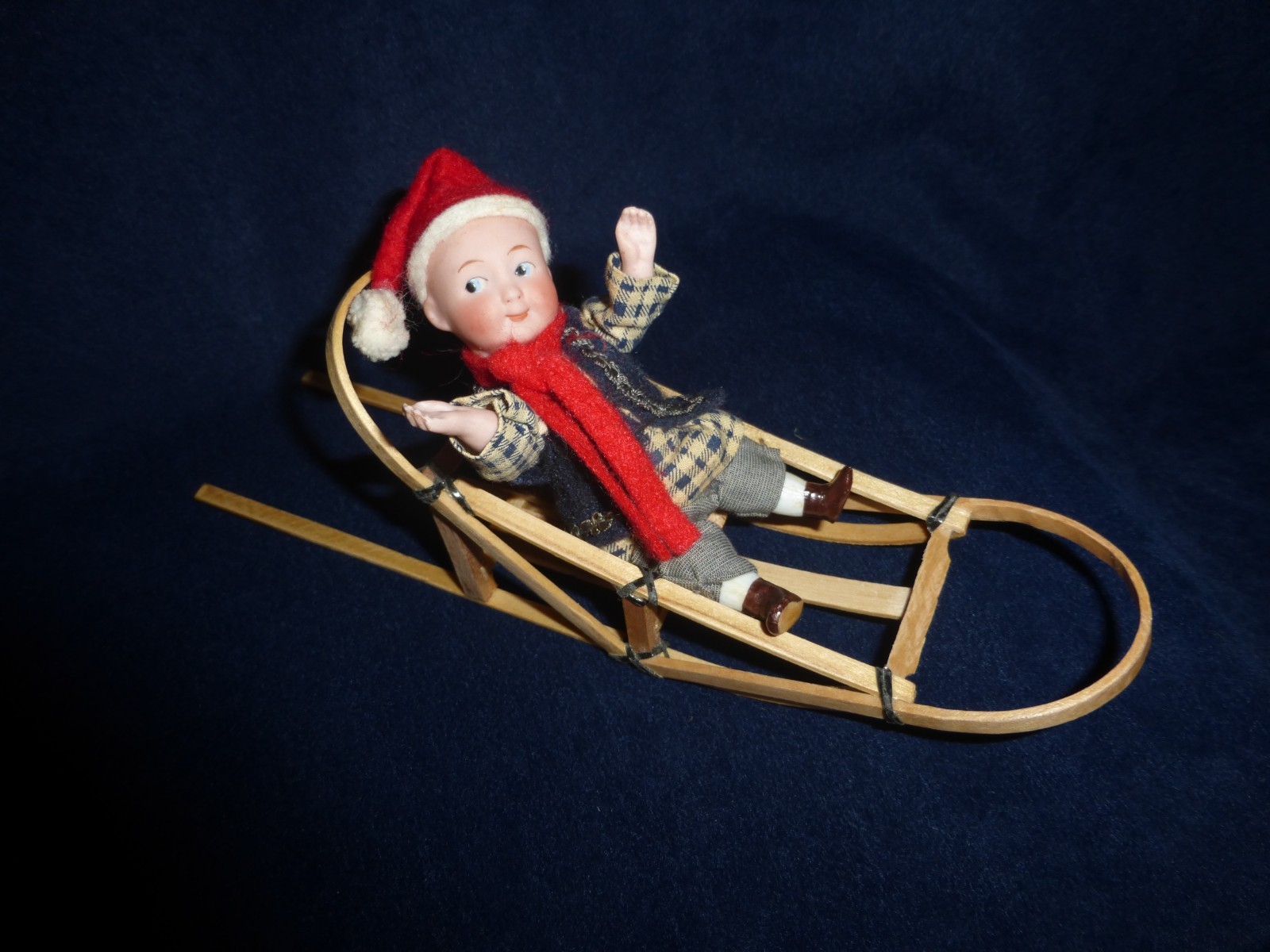 Antique German Kestner Googly Boy Doll On Wood Bobsled 4 1/4" SALE | eBay
