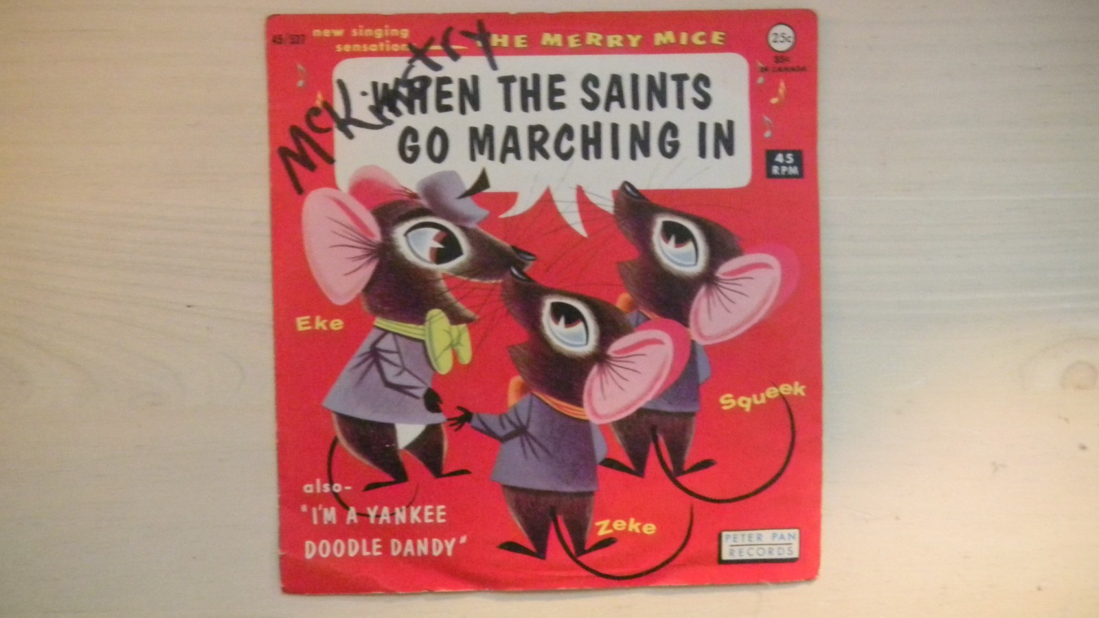 Peter Pan Record The Merry Mice WHEN THE SAINTS GO MARCHING IN 45rpm ...