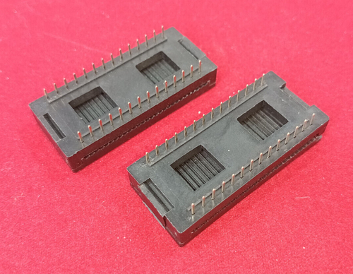 Two 28 Pin Male IDC Ribbon Cable Transition Connectors/Headers 2.54mm 0 ...