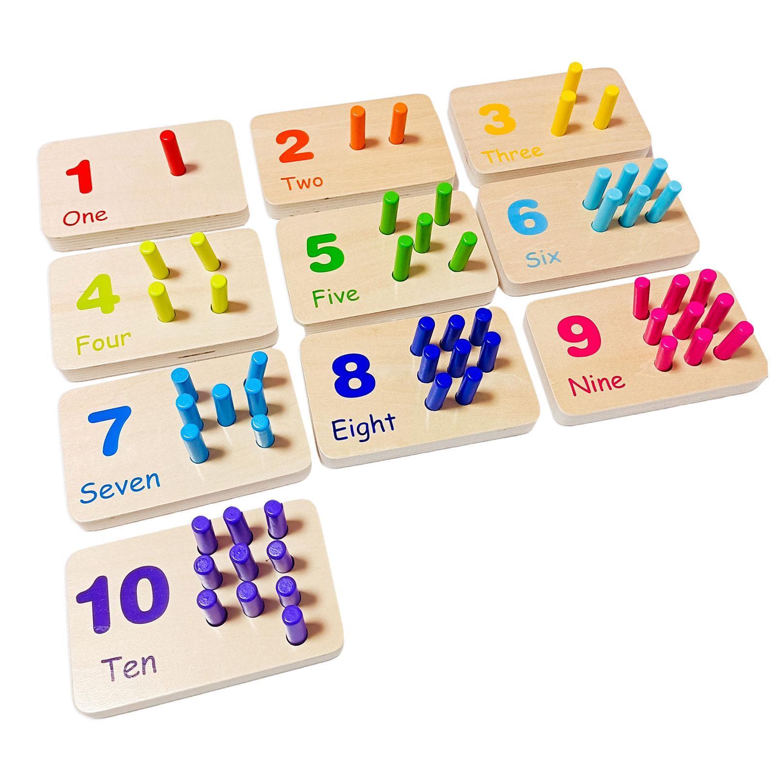 Wooden Counting Number Peg Board Math Manipulatives Materials for Boys ...