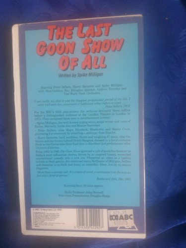 Vhs Video Movie 1990, The Last Goon Show Of All, Comedy, Preowned | eBay