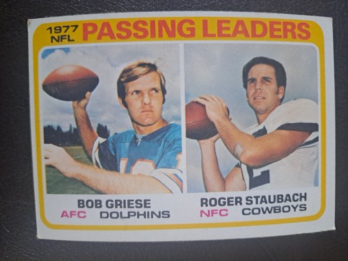 1978 TOPPS FOOTBALL #331 NFL PASSING LEADERS Griese/Staubach. | eBay