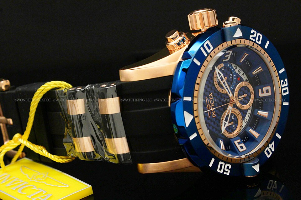 ULTRA RARE Invicta Pro Diver Scuba 50MM Chrono 18K ROSE GOLD Plated ...