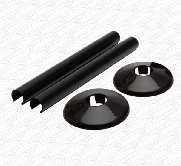 2 X NEW BLACK RADSNAPS RADIATOR PIPE COVERS + COLLARS 15mm | eBay UK