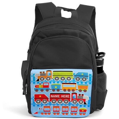 Personalised Train Backpack Boys School Bag Childrens Trains Kids ...