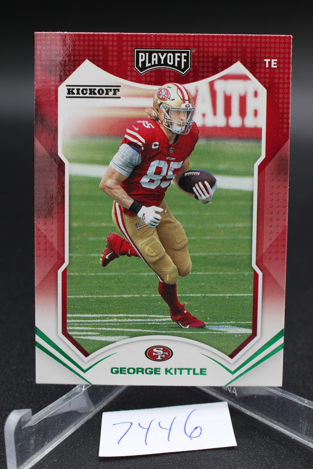 2021 Panini Playoff #190 George Kittle Kickoff Green Foil 49ers | eBay