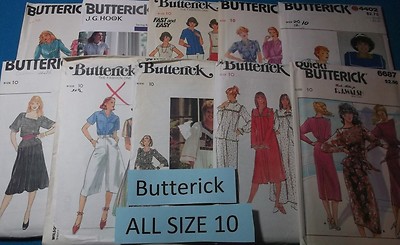 A Butterick ~ All Patterns Listed are Size 10 ~ U-PICK ...