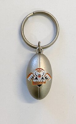 333178 WEST TIGERS NRL TEAM 3D SILVER FOOTBALL KEY RING KEYRING CHAIN ...