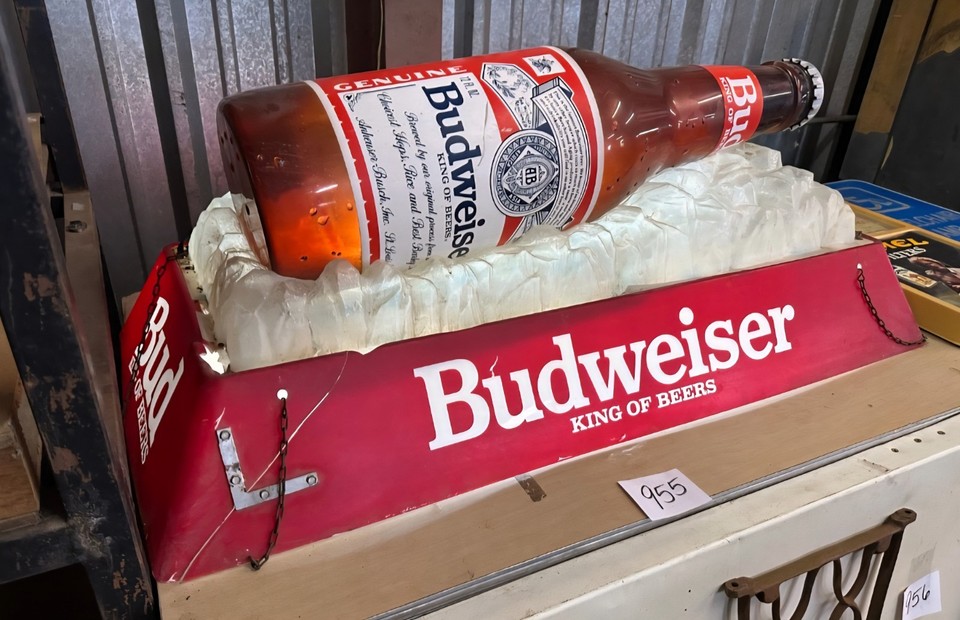 Vintage 1992 Budweiser Giant Beer Bottle on Ice Pool Table Billiards ...
