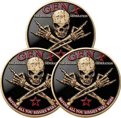 GEN X Coin – The Ultimate Tribute to The Badass Generation – 2D Flat ...