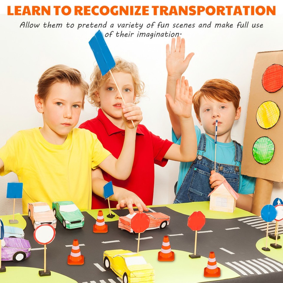 7 Pcs Road Sign Toys Miniature Safety Cone Traffic Cones Child Small ...