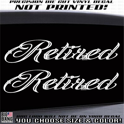 2 Retired Vinyl Decal Sticker Fancy Calligraphy Script Joyful Happy ...