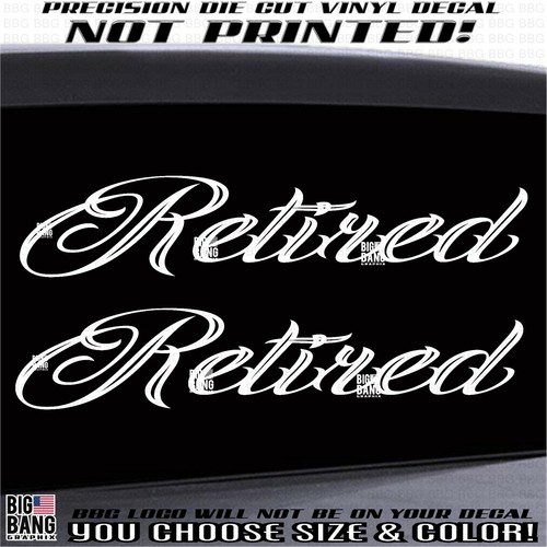 2 Retired Vinyl Decal Sticker Fancy Calligraphy Script Joyful Happy ...