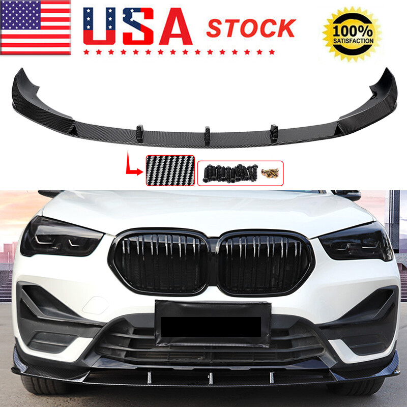 AC Style For BMW F48 F49 X1 2016-21 Front Bumper Splitter Lip Carbon ...