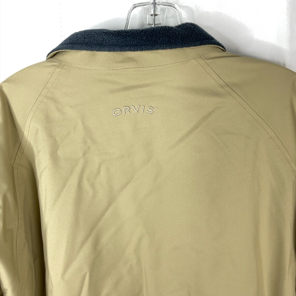 Orvis Men's Large Fleece Lined Bomber Jacket/Coat Full Zipper Beige | eBay