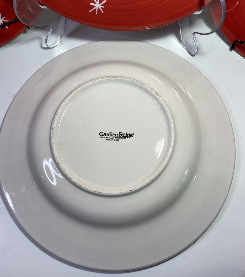 Home & Garden Ridge Party CHRISTMAS RED HGP7 Set of 4 Dinner Plate | eBay