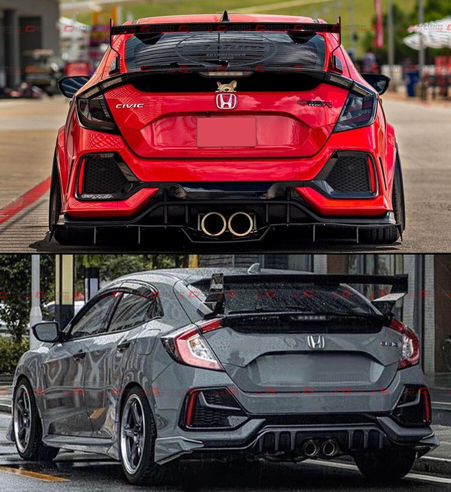 FOR 2017-2021 CIVIC FK7 FK4 FK8 5DR HATCHBACK GLOSS BLACK M STYLE ...